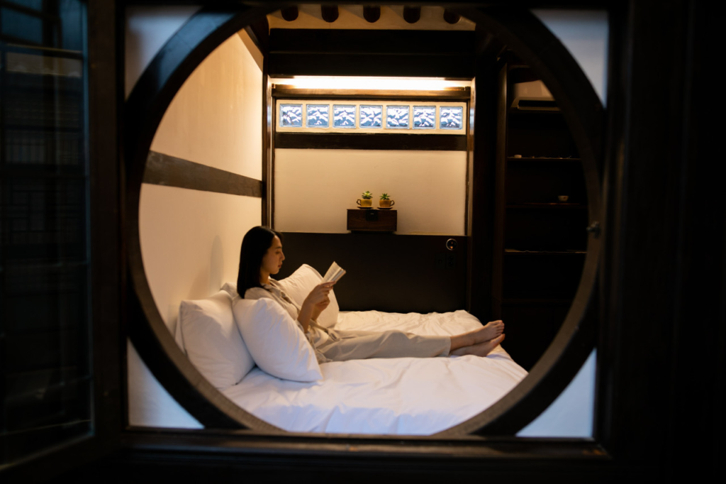 a charming Hanok (traditional Korean house) nestled in the historic ...